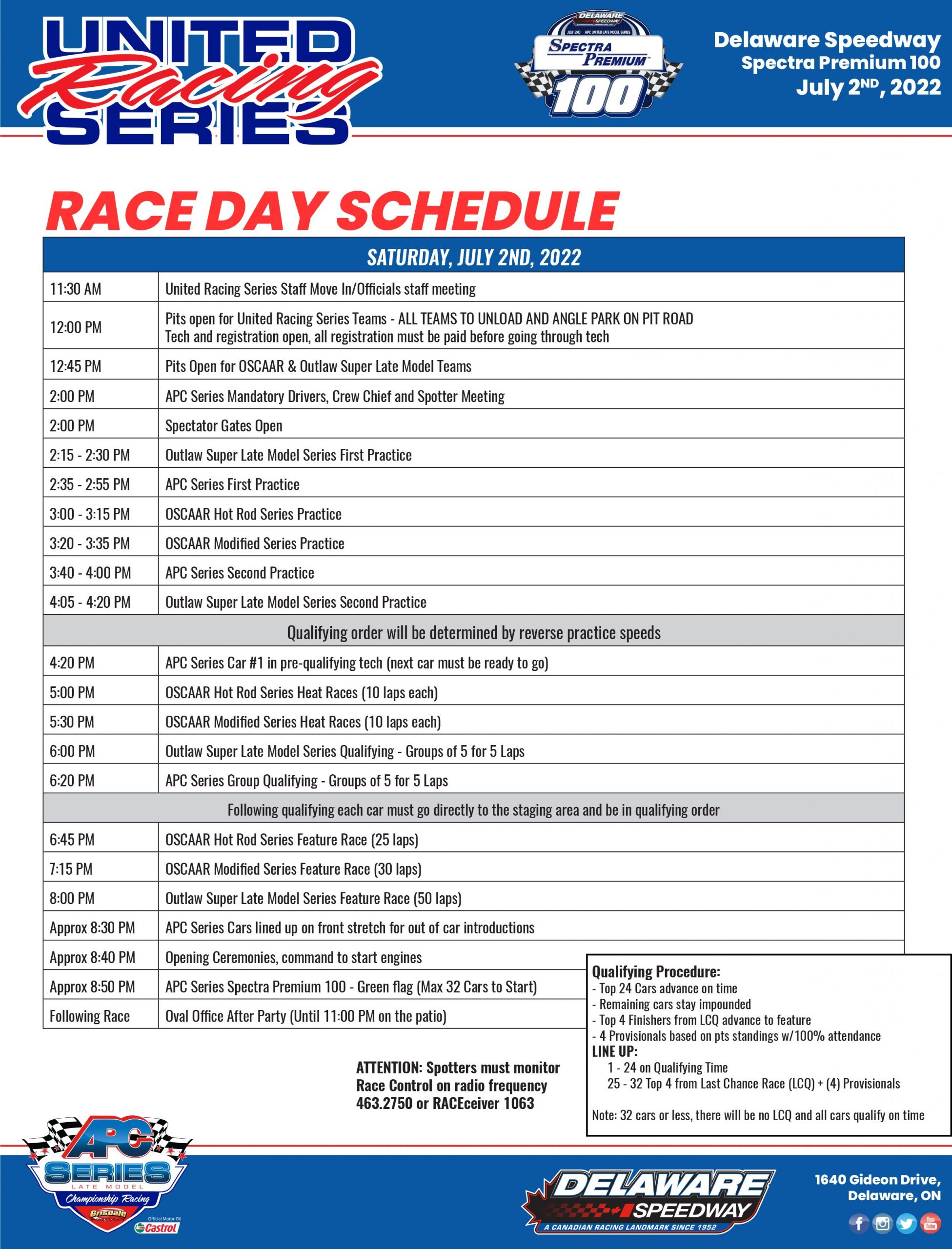 Delaware Speedway Schedule of Events – July 2 | Ontario Super Late Models